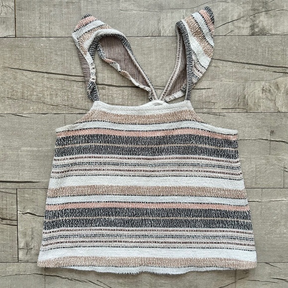 Madewell | Tops | Madewell Texture And Thread Ruffle Strap Tank Top In ...